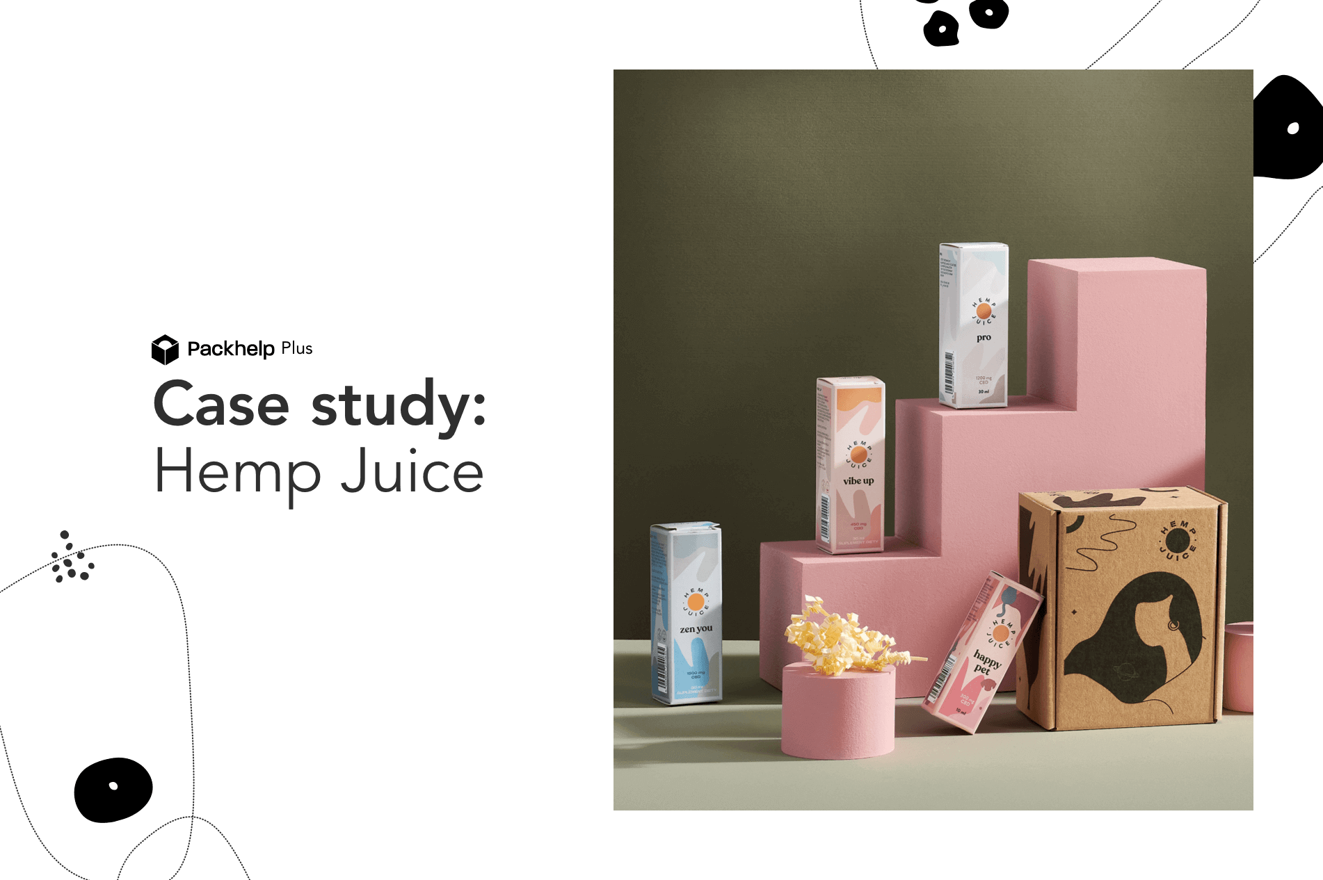 How Hemp Juice lowered its packaging costs by 25% with Packhelp Plus